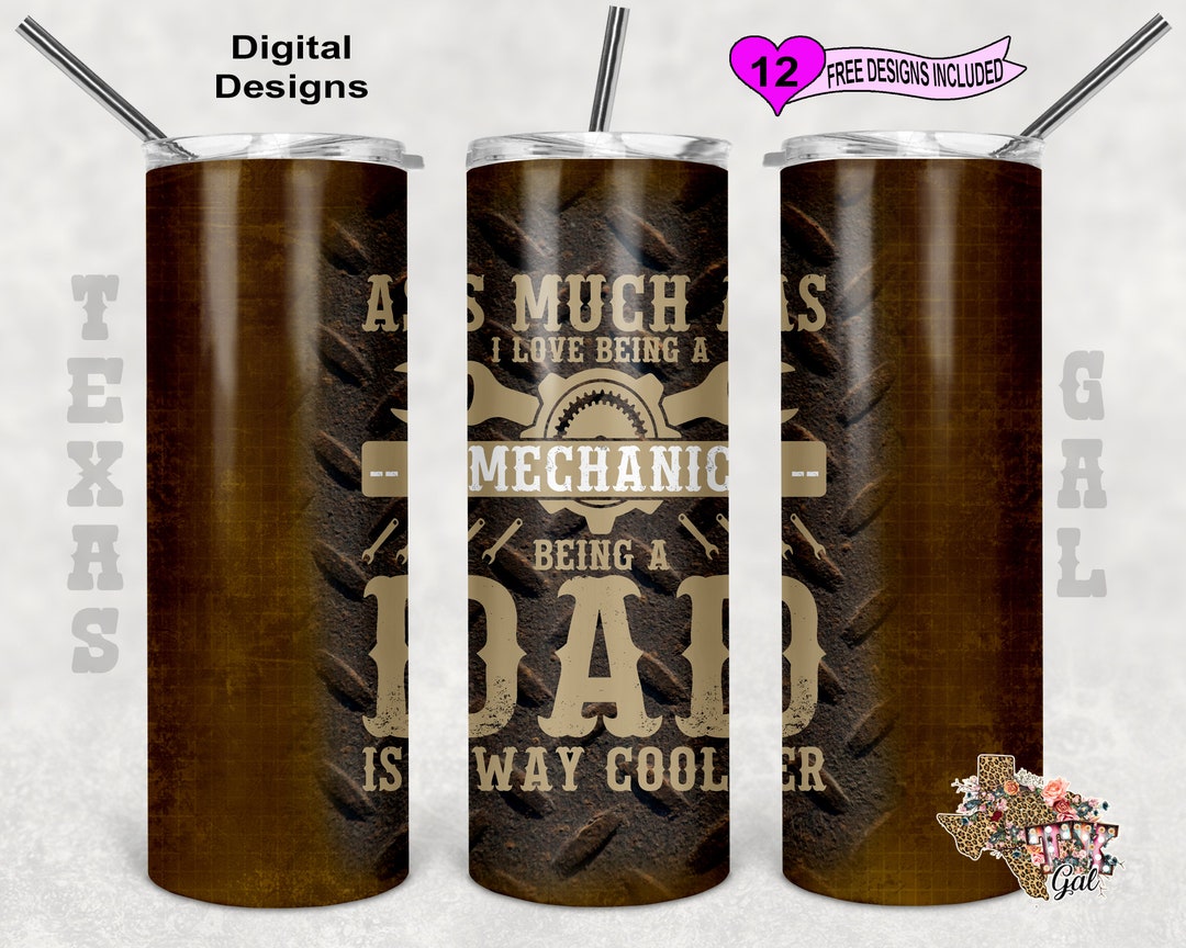 Mechanic Tumbler Wrap, Dad Tumbler Wrap, 20oz Sublimation Tumbler PNG ...