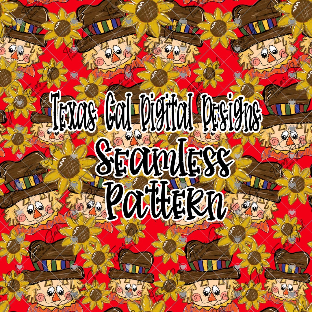 Scarecrow Fall Digital Paper PNG, Hand Drawn Printable Art, Fall ...