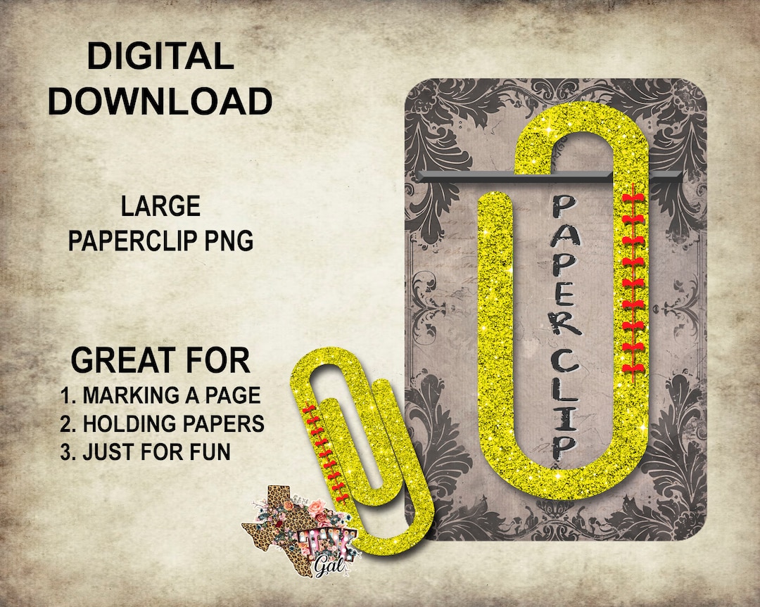 Large Paperclip Sublimation, Softball Paperclip, Paperclip PNG ...