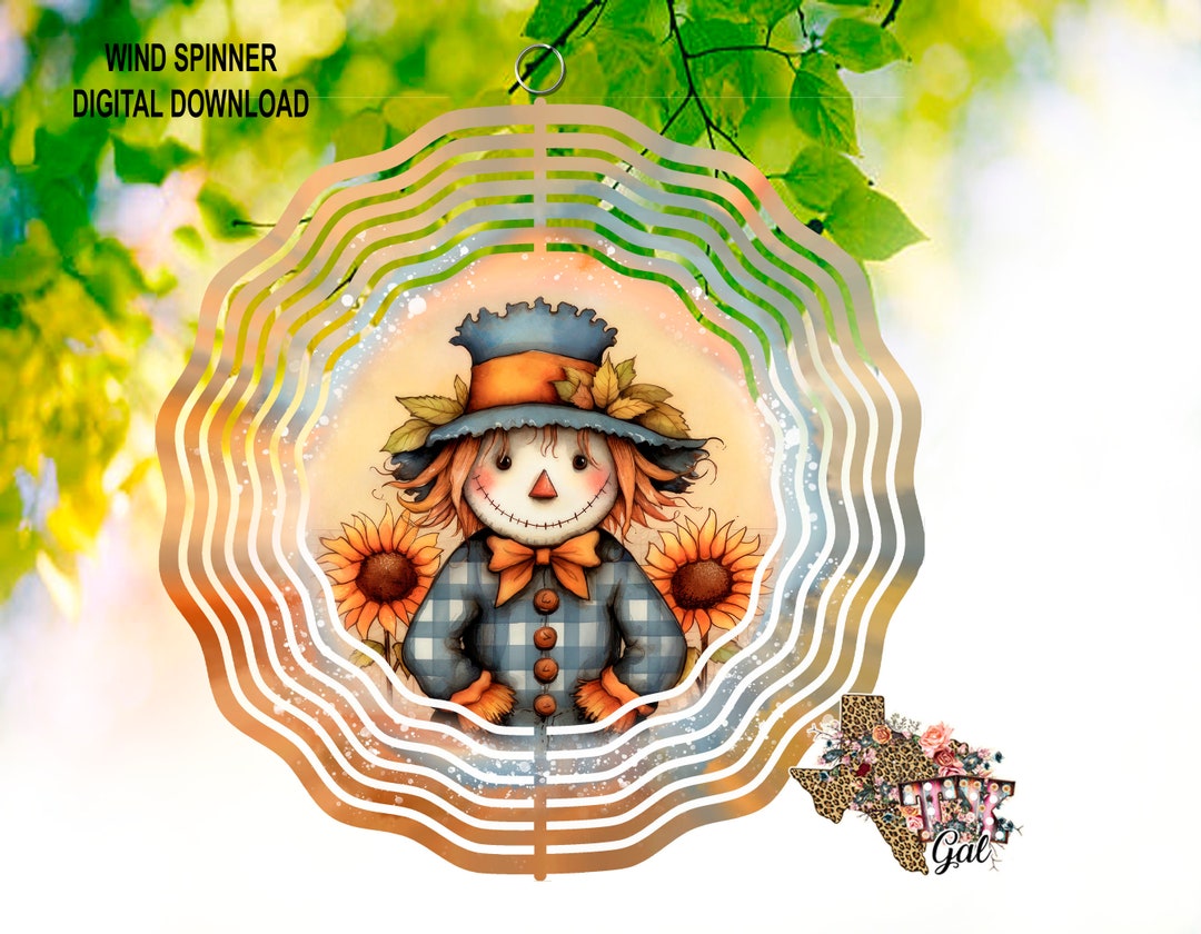 Scarecrow Wind Spinner Sublimation PNG, Wind Spinner PNG, Fall ...