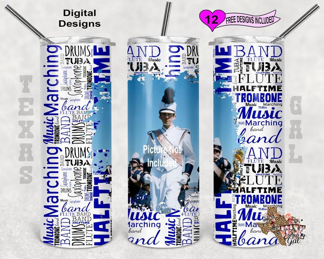 Marching Band With Frame Tumbler Wrap, 20 Oz Skinny Tumbler ...