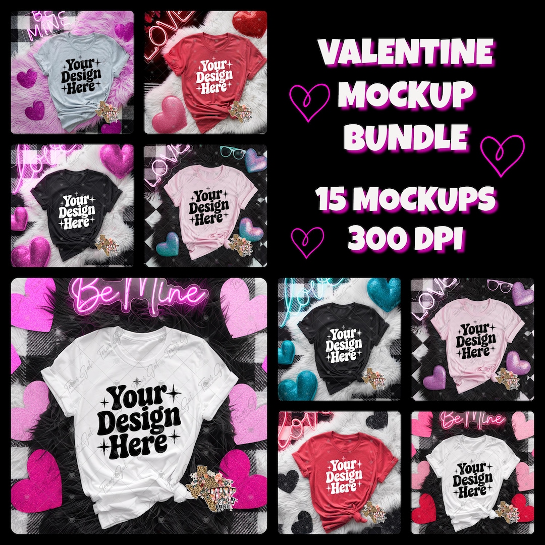 Valentine Flat Lay Mockup Bundle, Gildan T-shirt Mockups, Gildan Short ...