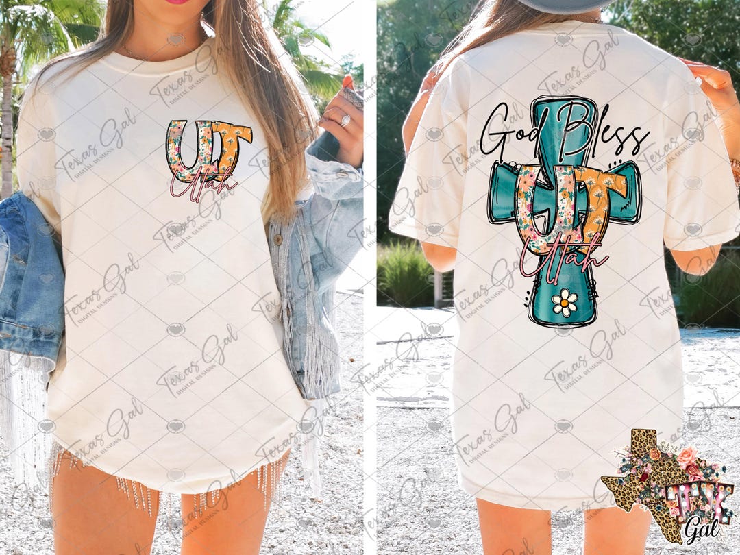God Bless Utah PNG, Utah Png, State Png, Front and Back Png, Cross PNG ...