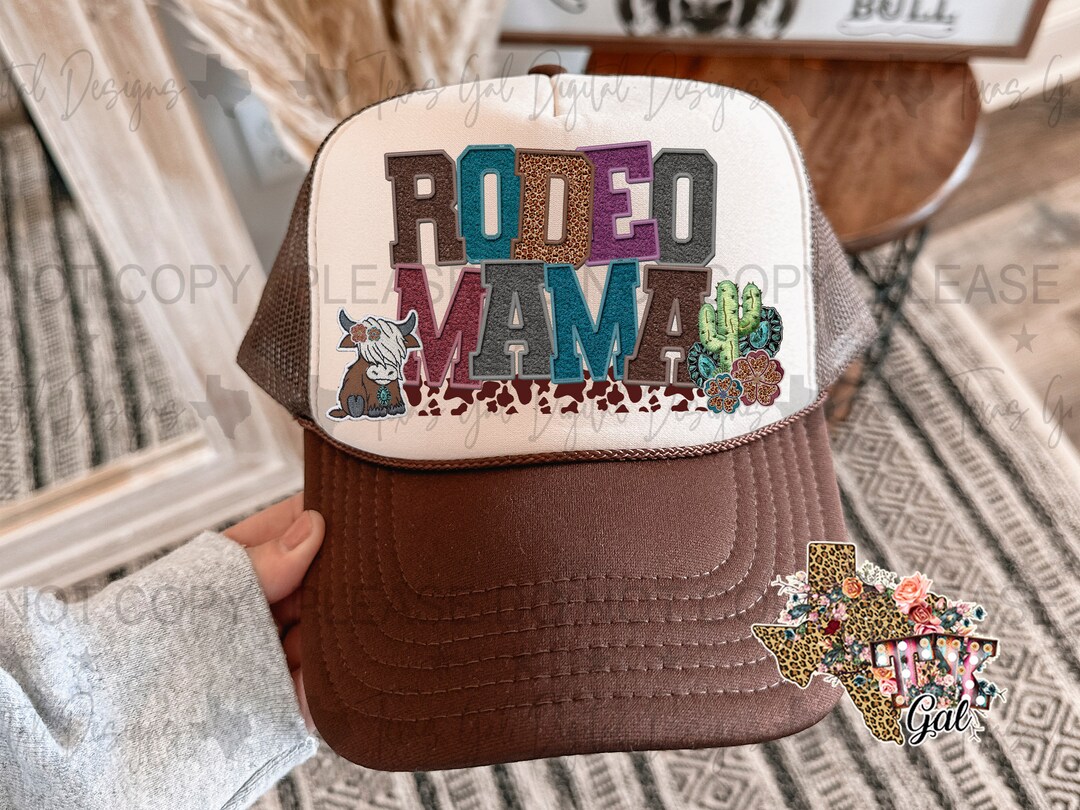 Rodeo Mama Faux Hat Patch PNG, Trucker Hat Patch Png, Faux Embroidery ...