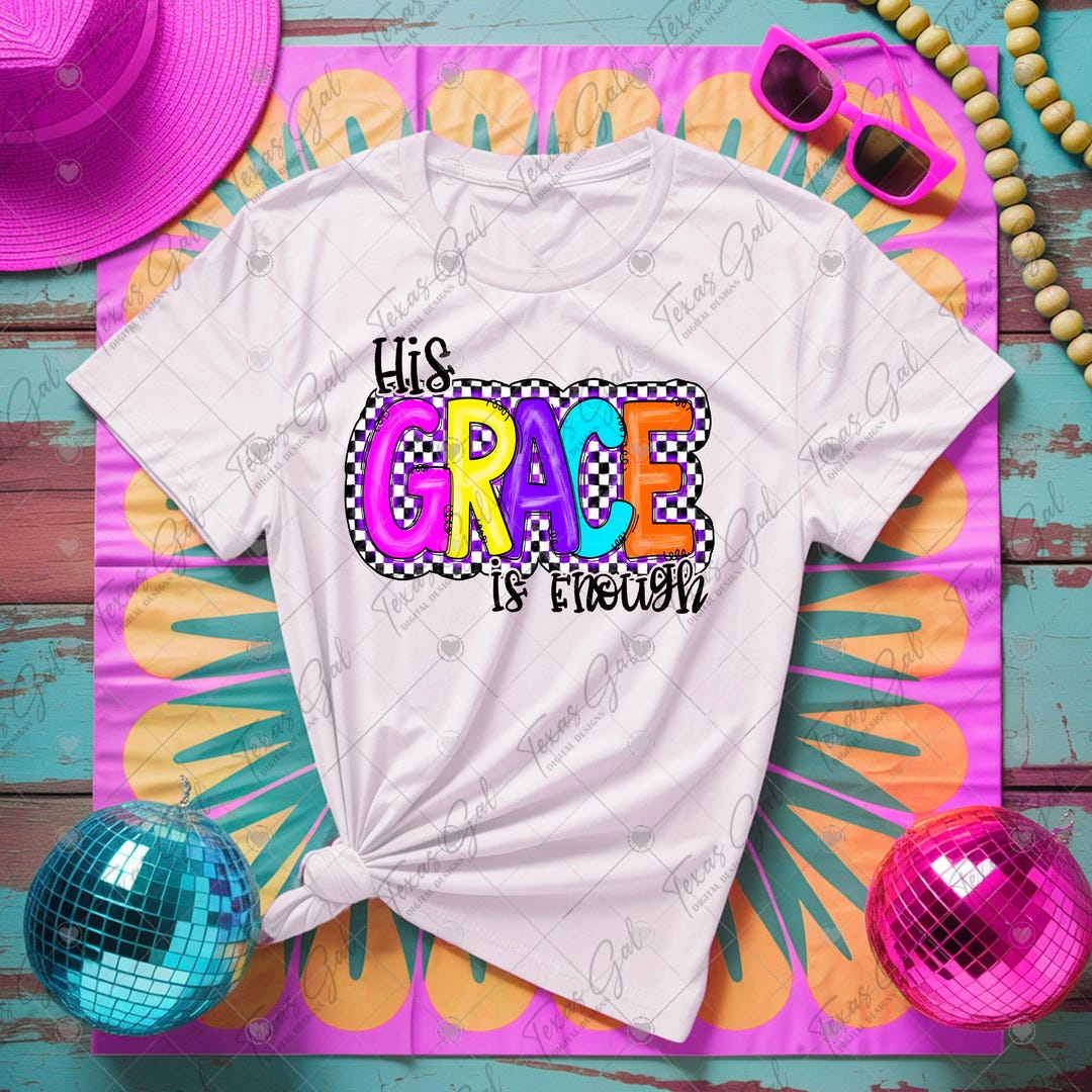 His Grace is Enough PNG, Doodle Letters Png, Mama Png, Christian Retro ...