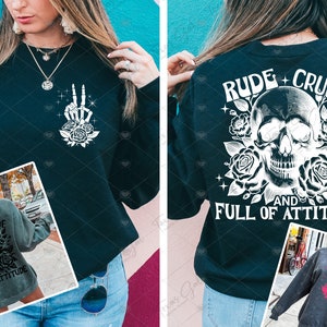 Rude Crude and Full of Attitude PNG, Skull PNG, Funny Saying Png, Front ...