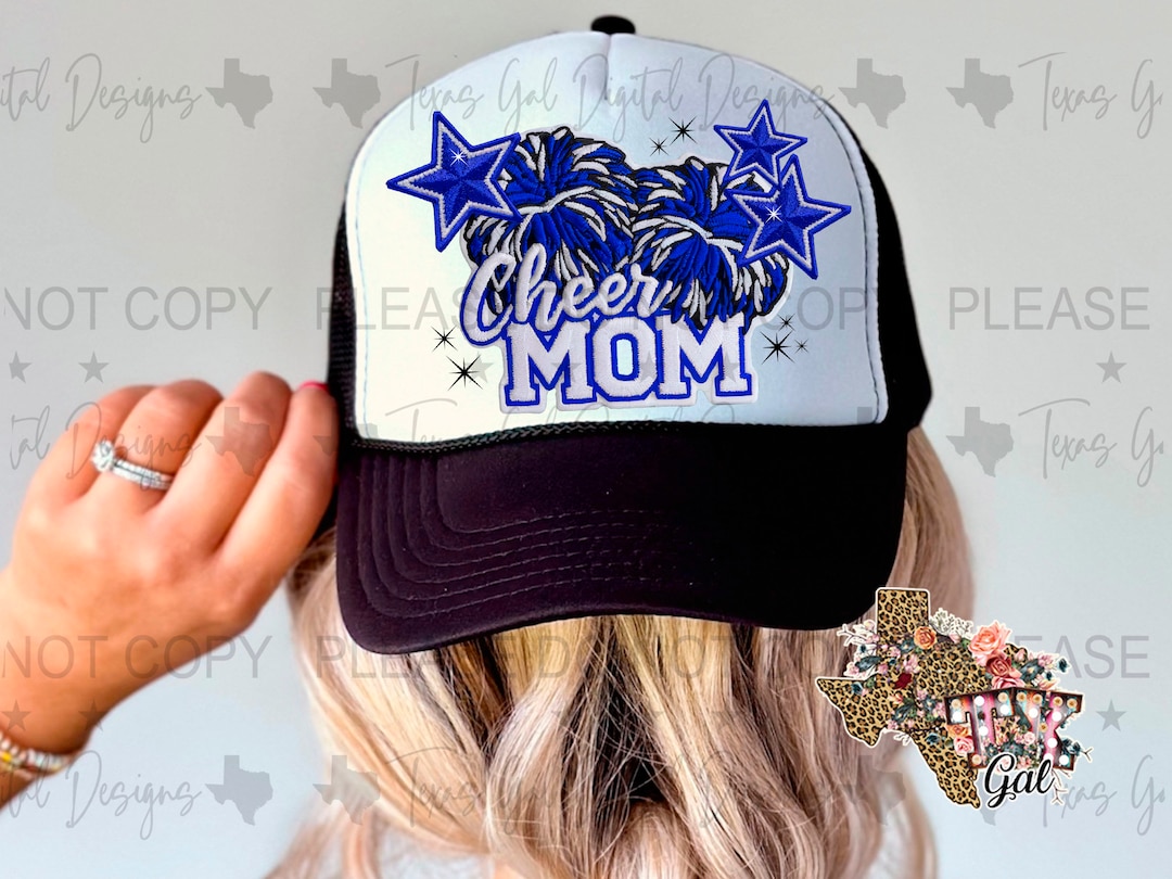 Cheer Mom Hat Patch PNG, Trucker Hat Patch Png, Faux Embroidery Hat ...