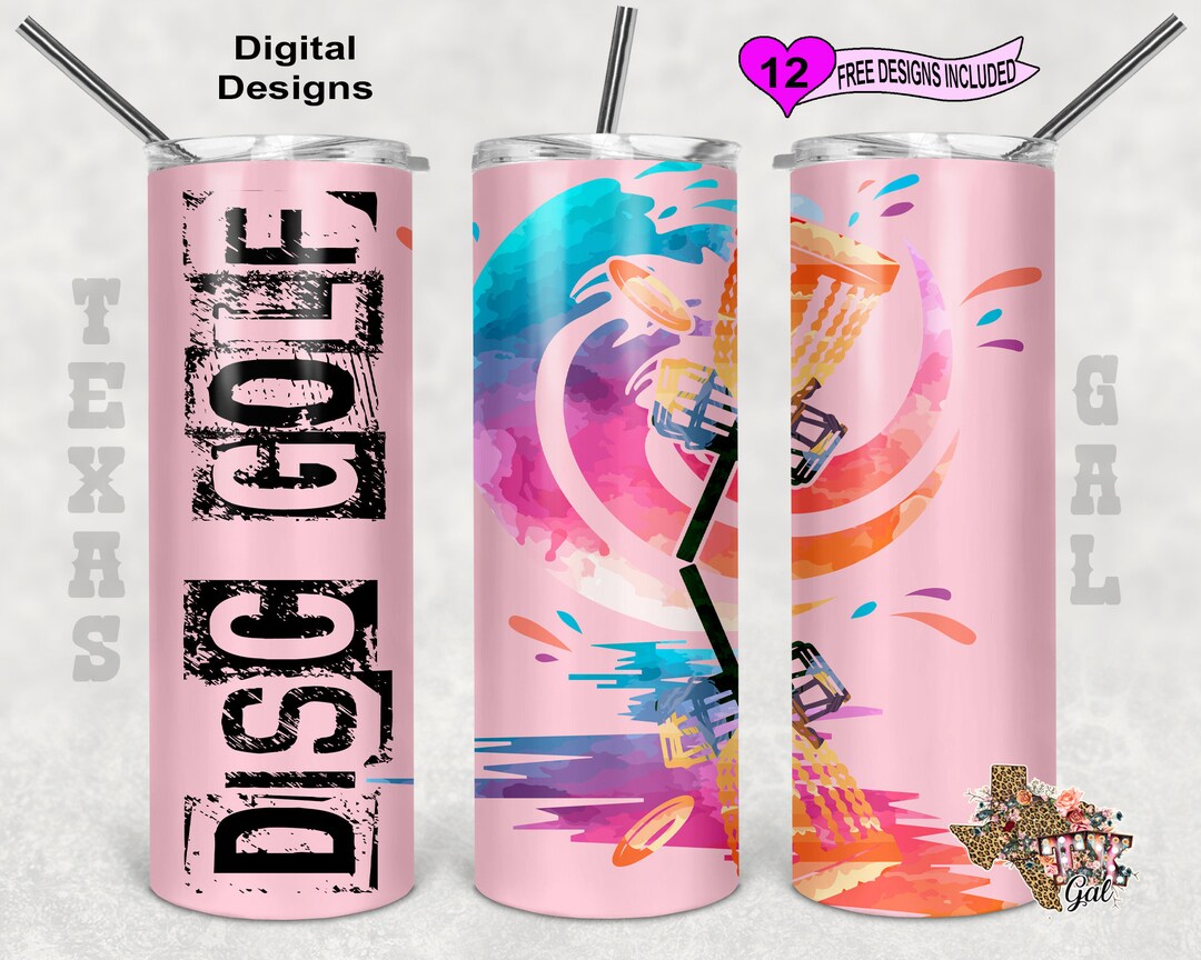Disc Golf Tumbler Wrap, 20oz Sublimation Tumbler PNG, Digital Download ...