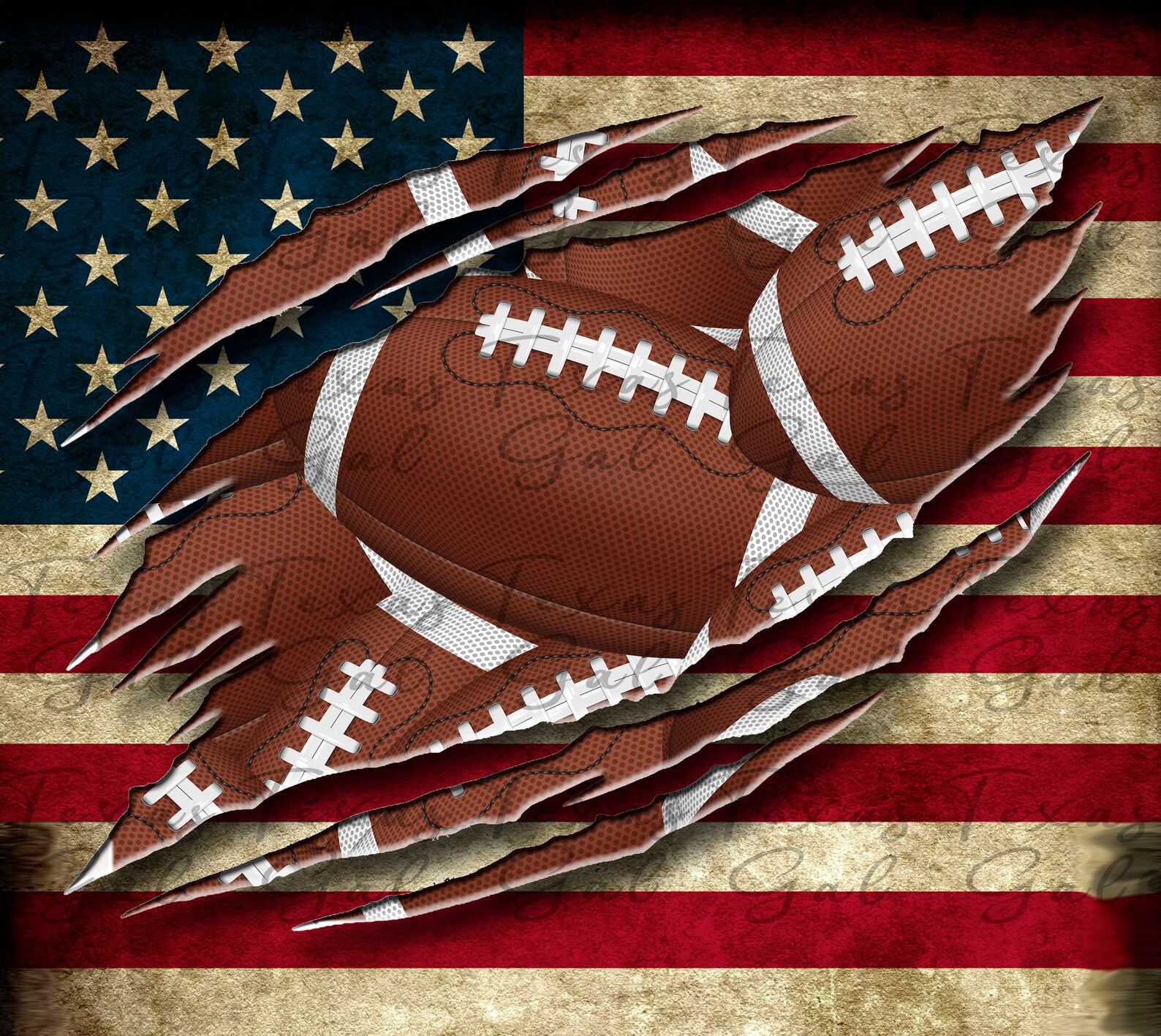 Football Torn Untied States Flag 20 Oz Skinny Tumbler - Etsy