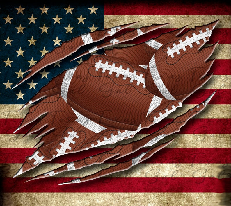 Football Torn Untied States Flag 20 Oz Skinny Tumbler - Etsy