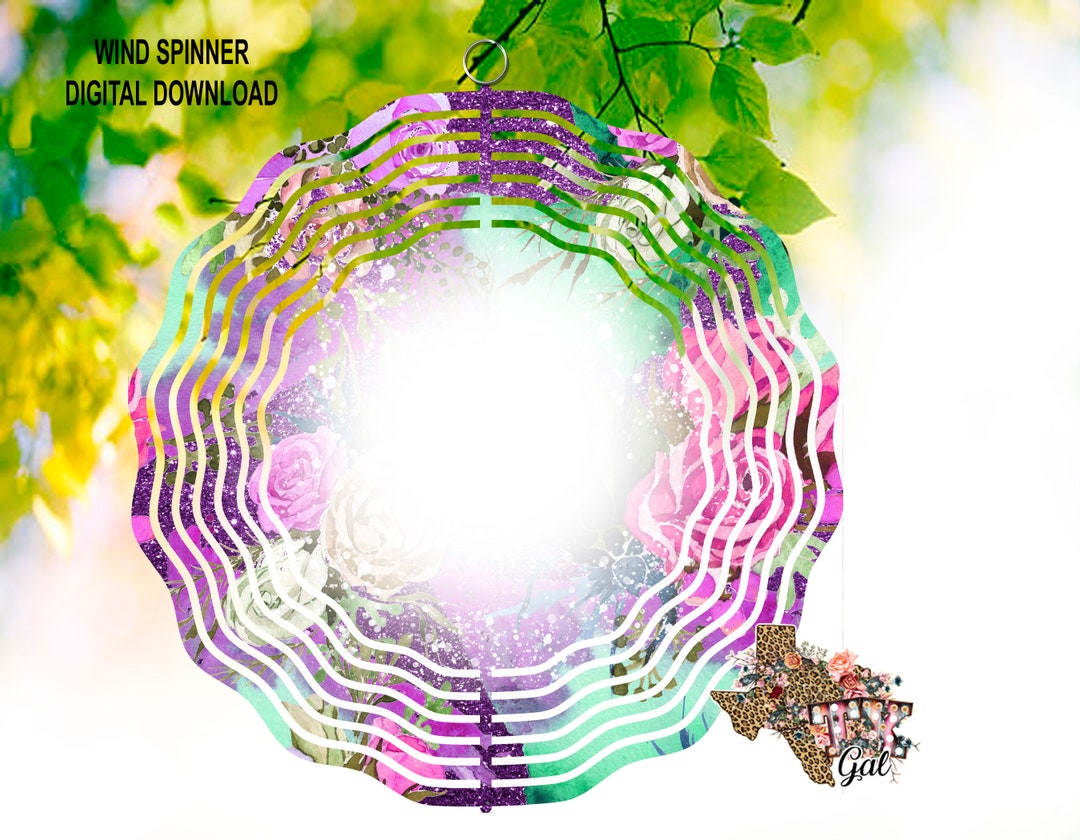 Wind Spinner Floral Personalize Sublimation Digital Download PNG - Etsy