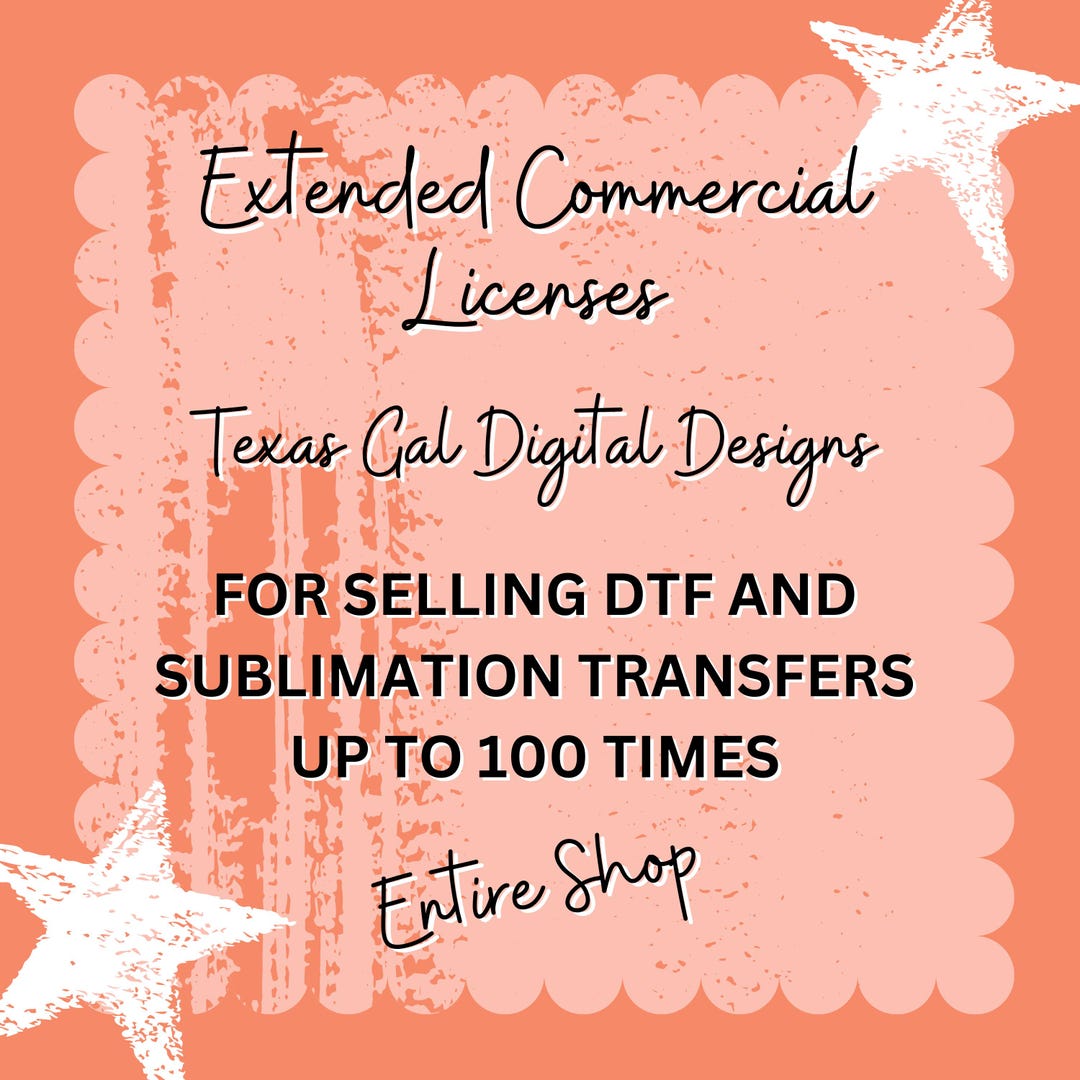 Extended Use License for Selling Printed Transfers - ENTIRE SHOP - Etsy