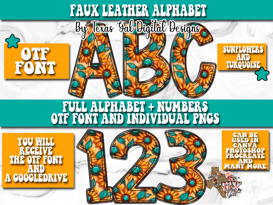 Sunflowers OTF Font Alphabet Set, Sunflower Font, Google Drive Included ...