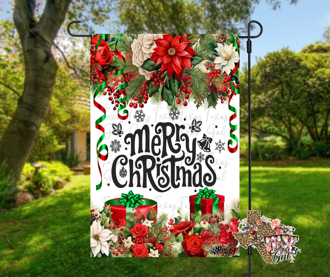 Christmas Garden Flag, Merry Christmas Garden Flag PNG, Sublimation ...