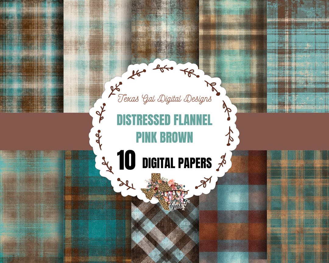 Flannel Digital Paper, Distressed Flannel Patterns, Fall Backgrounds ...