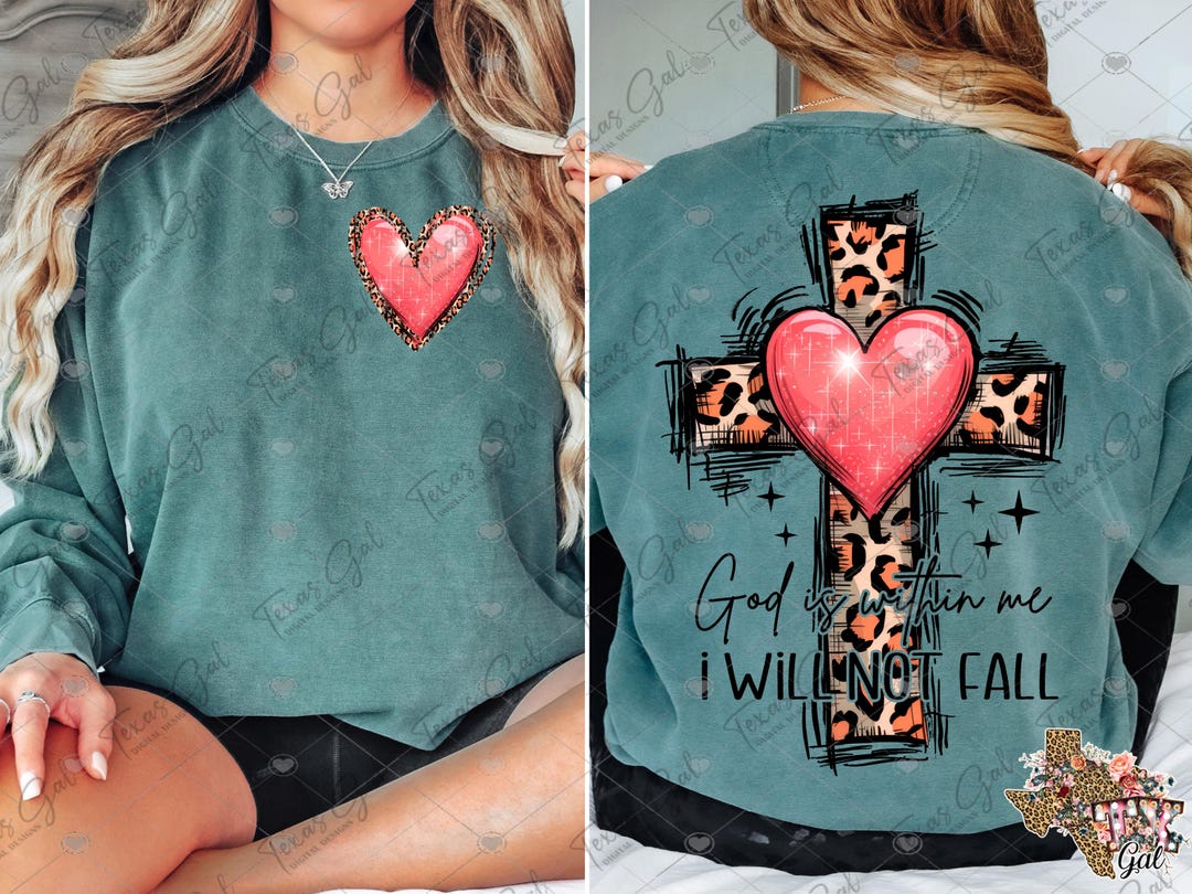 God is Within Me I Will Not Fall PNG, Hand Drawn Cross Png, Watercolor ...
