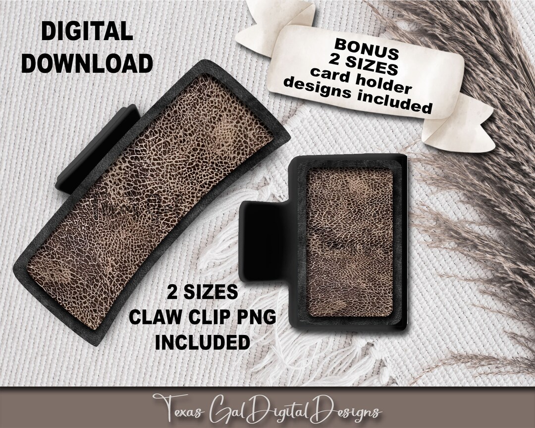 Cow Skin Hair Clip Sublimation Design, Leather Clip, Large Small Hair ...