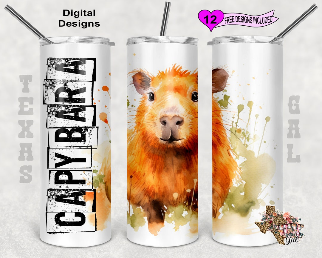 Capybara Tumbler Wrap, Capybara Lover Tumbler Wrap, Watercolor Tumbler ...