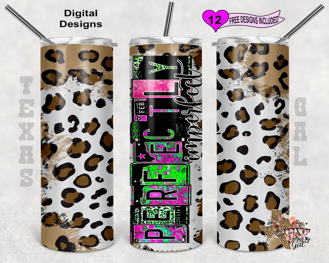 20 Oz Skinny Tumbler Perfectly Imperfect Leopard Seamless Sublimation ...