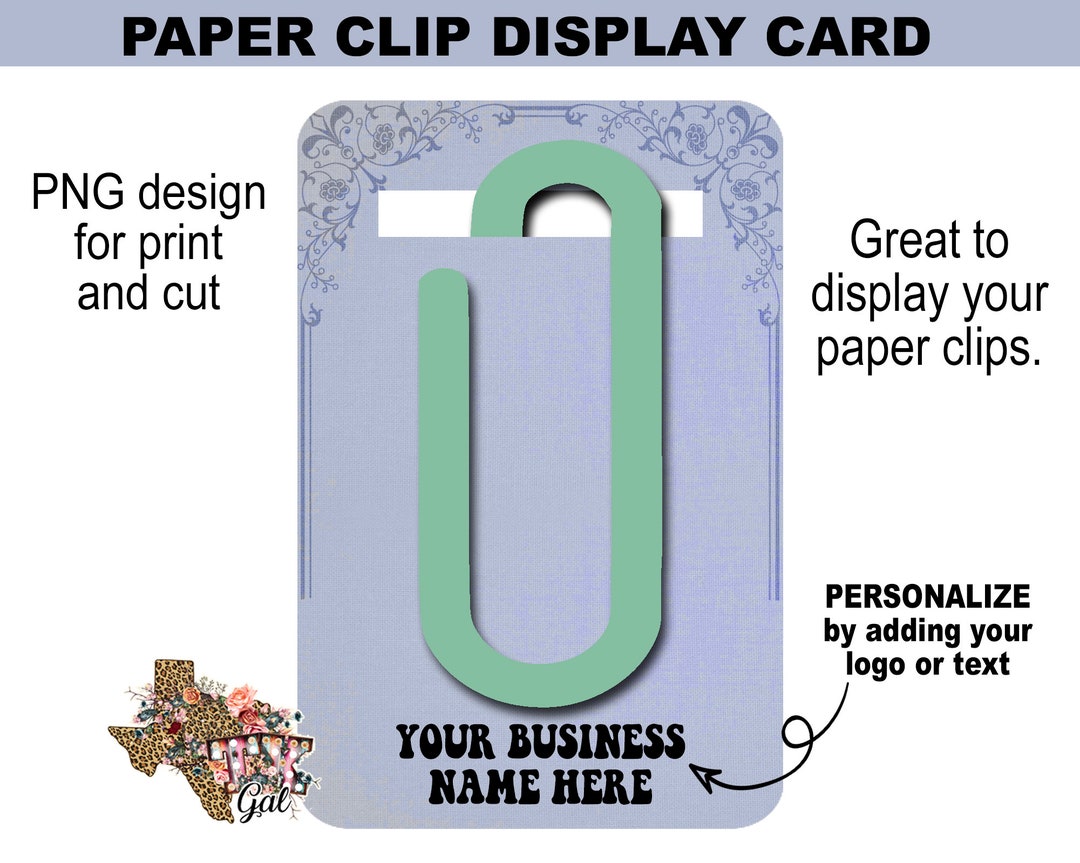 Paper Clip Display Cards PNG, Personalize Display Cards Png, Large ...