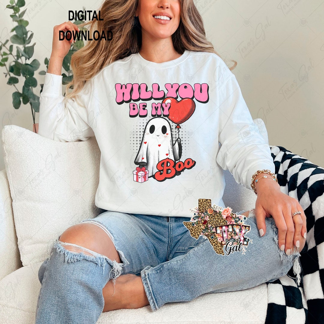 Will You Be My Boo PNG, Valentine Ghost PNG, Valentine Digital PNG ...