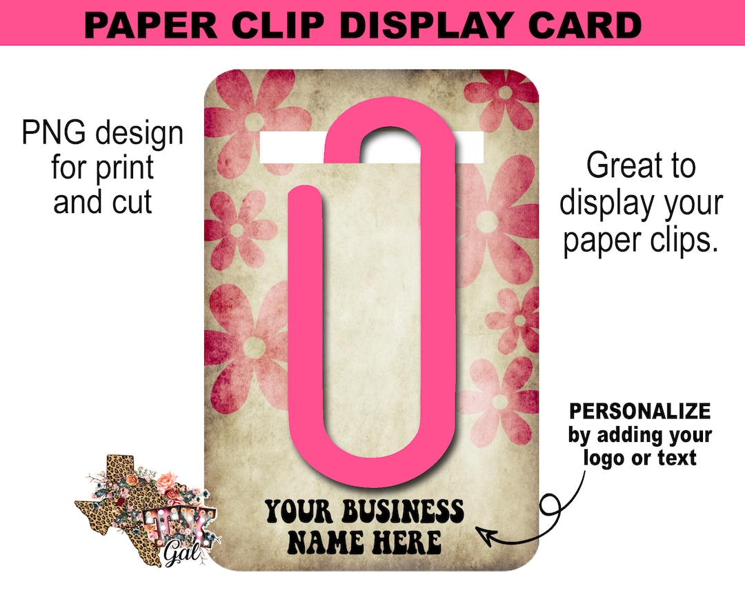 Paper Clip Display Cards PNG, Personalize Display Cards Png, Large ...