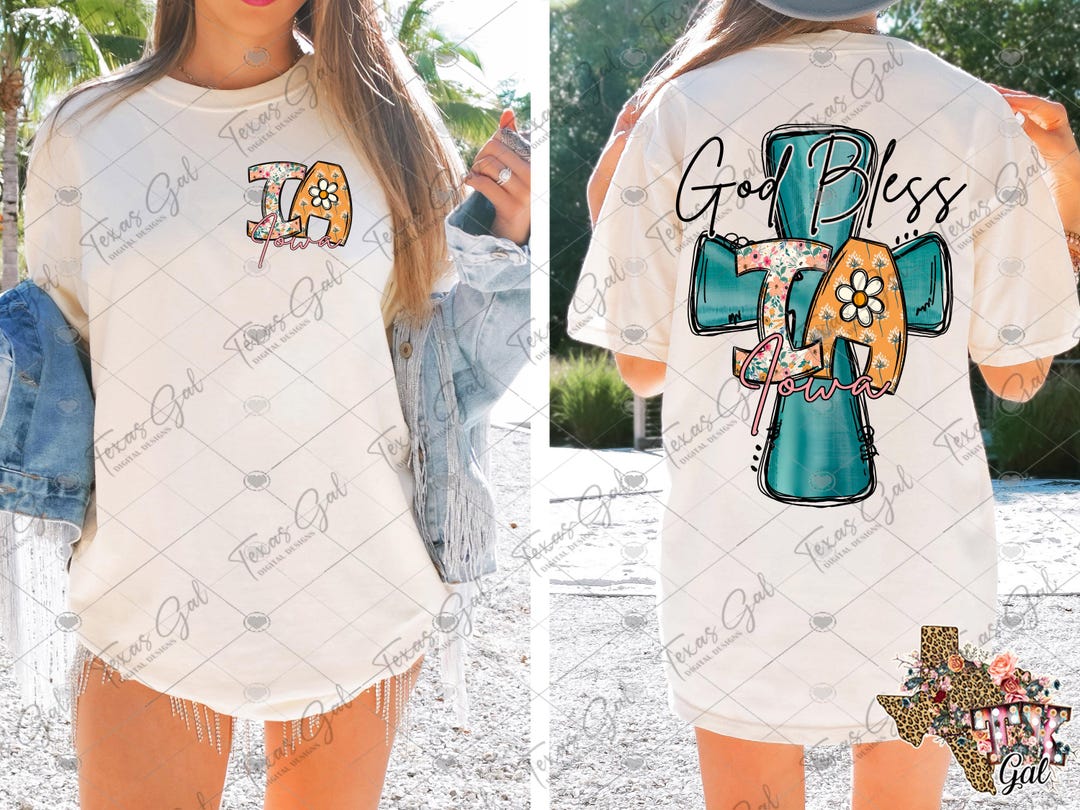 God Bless Iowa PNG, Iowa Png, State Png, Front and Back Png, Cross PNG ...