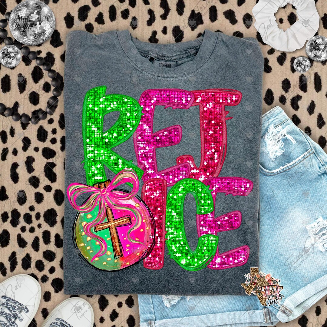 Rejoice, Christian, Doodle Letters, Christmas PNG, Preppy Christmas ...