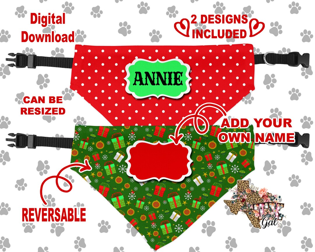 Pet Bandana Christmas Packages Red Pola Dots Personalize Sublimation ...