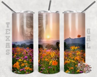 20 Oz Skinny Tumbler Jesus Bluebonnets Sublimation Design PNG | Etsy