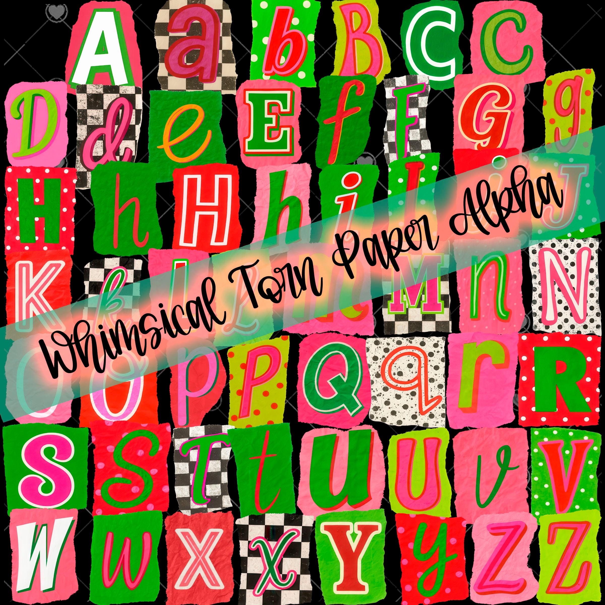 Ransom Alphabet, Torn Paper Alpha, Christmas, Doodle Letters ...