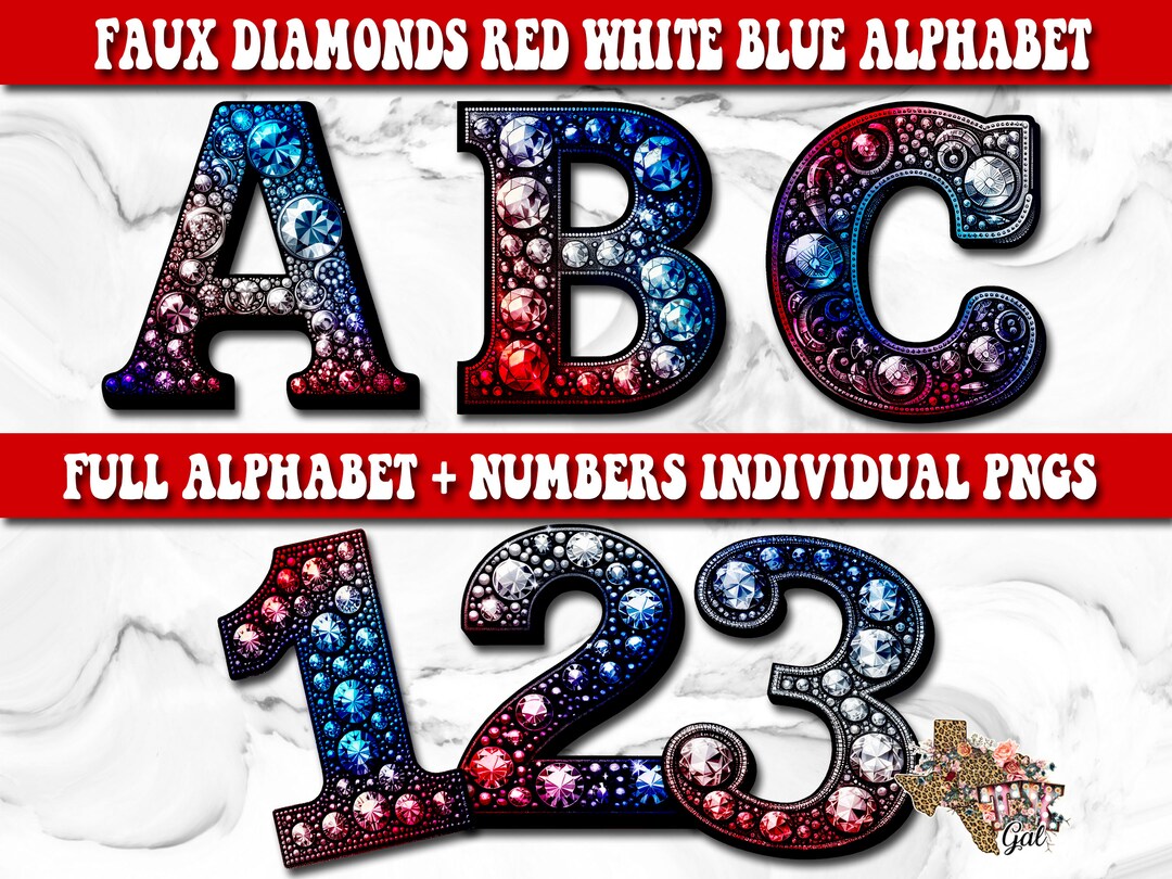 Rhinestone Alphabet and Numbers PNG, Faux Rhinestone Clipart, Alphabet ...