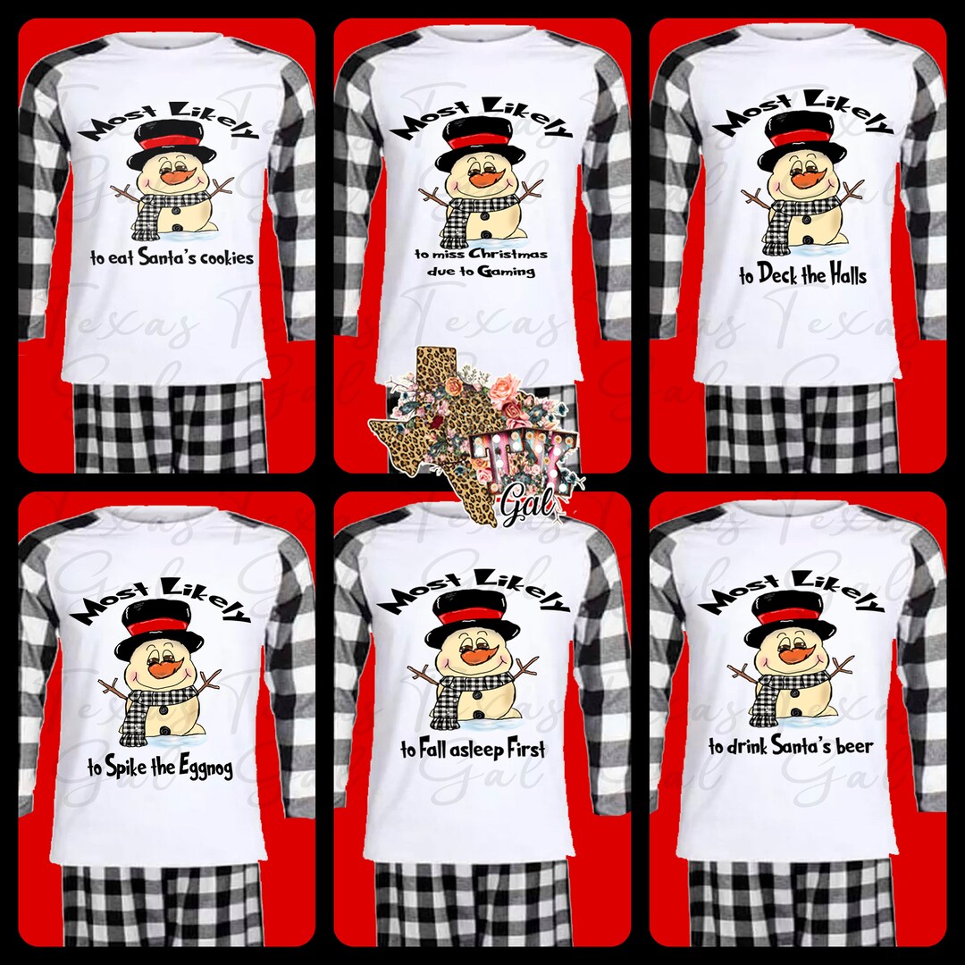Christmas Pjs Family PNG, Christmas Snowman PNG, Christmas Pjs Funny ...