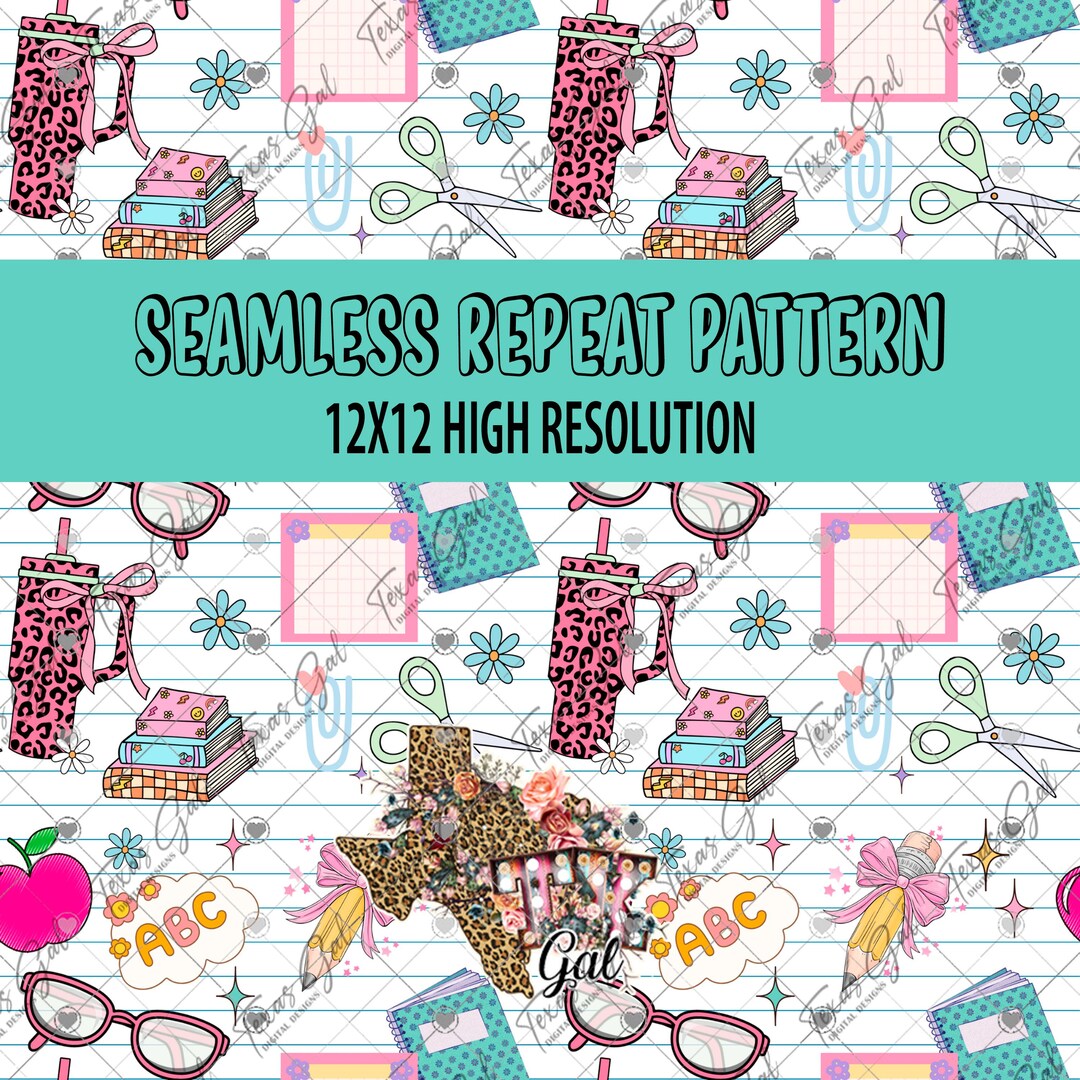 Teacher Digital Paper Background, Scrapbook Paper PNG, Trendy Digital ...