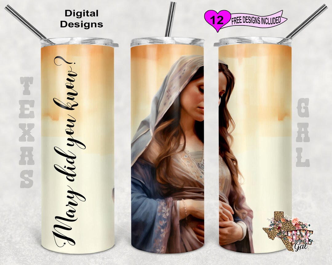 Mary Tumbler Wrap Christmas Tumbler Wrap Watercolor Tumbler - Etsy