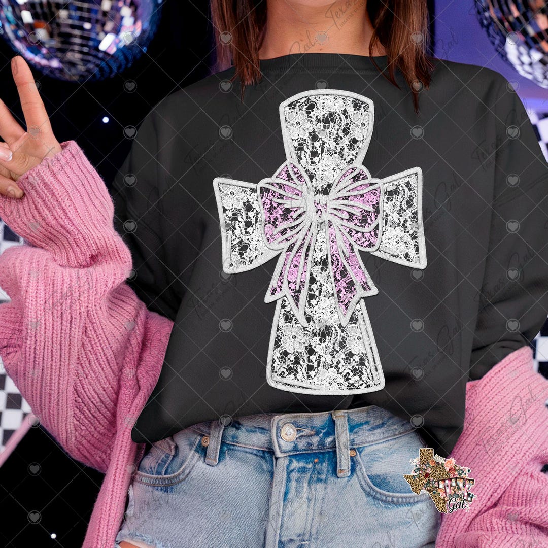 Lace Cross PNG, Easter Cross Png, Coquette Png, Embroidery Cross PNG ...
