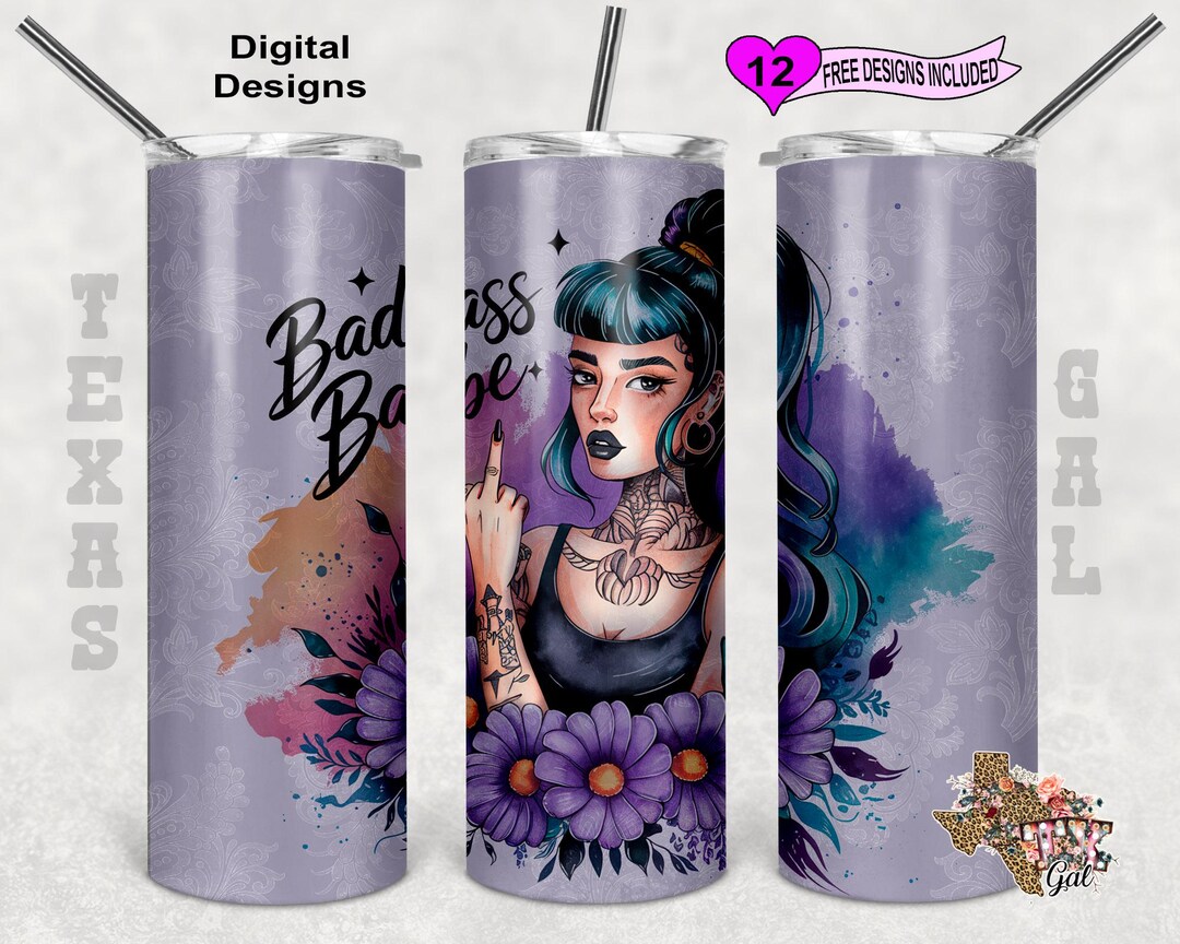 Badass Babe PNG, Funny Saying Tumbler, Sarcastic Tumbler, Watercolor ...