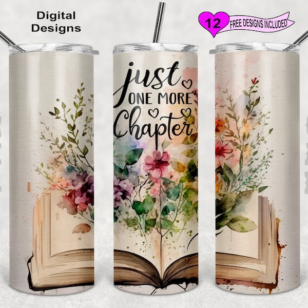Just One More Chapter Svg Tumbler - Etsy