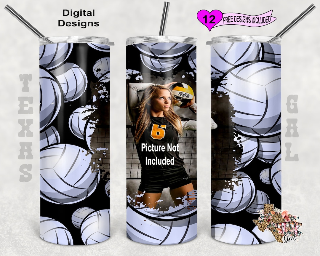 Volleyball Picture Frame, 20 Oz Skinny Tumbler, Sublimation Design, PNG ...