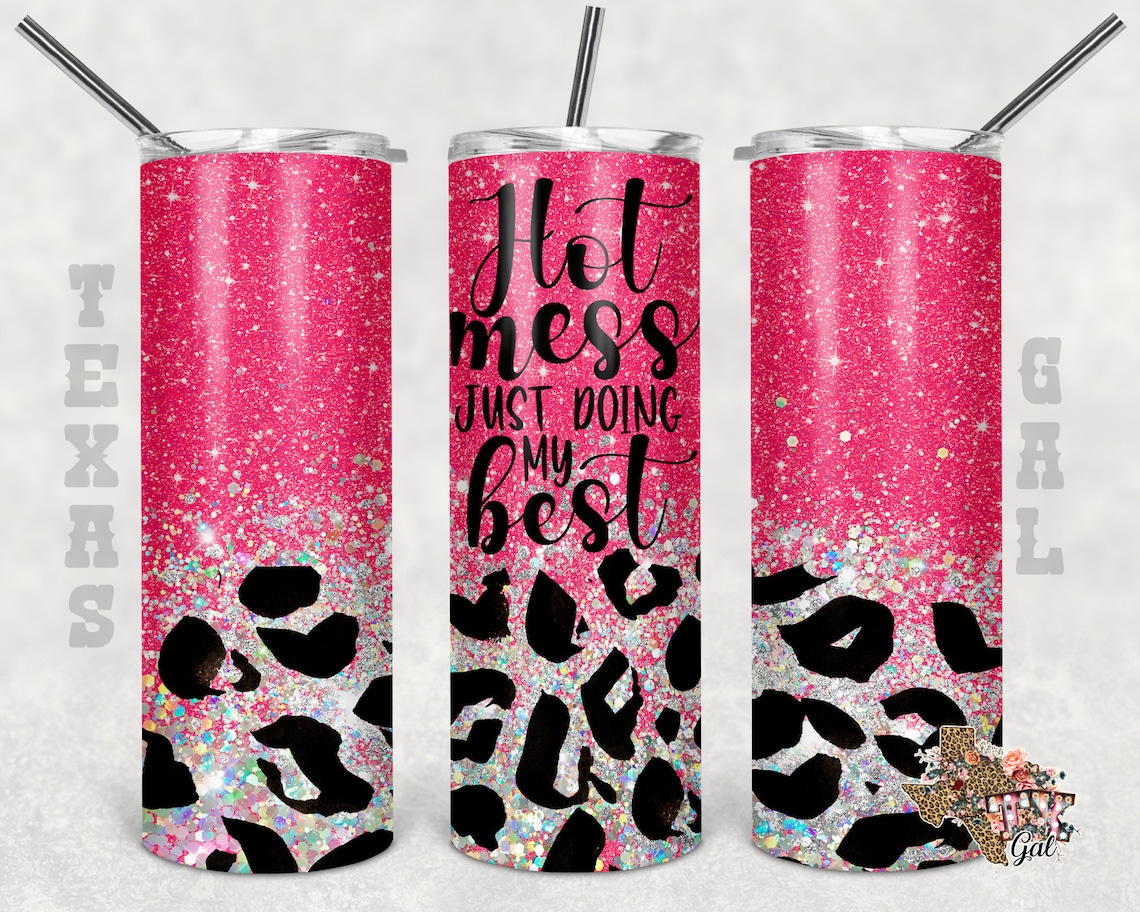 Hot Mess Just Doing My Best Hot Mess PNG Pink Glitter PNG - Etsy
