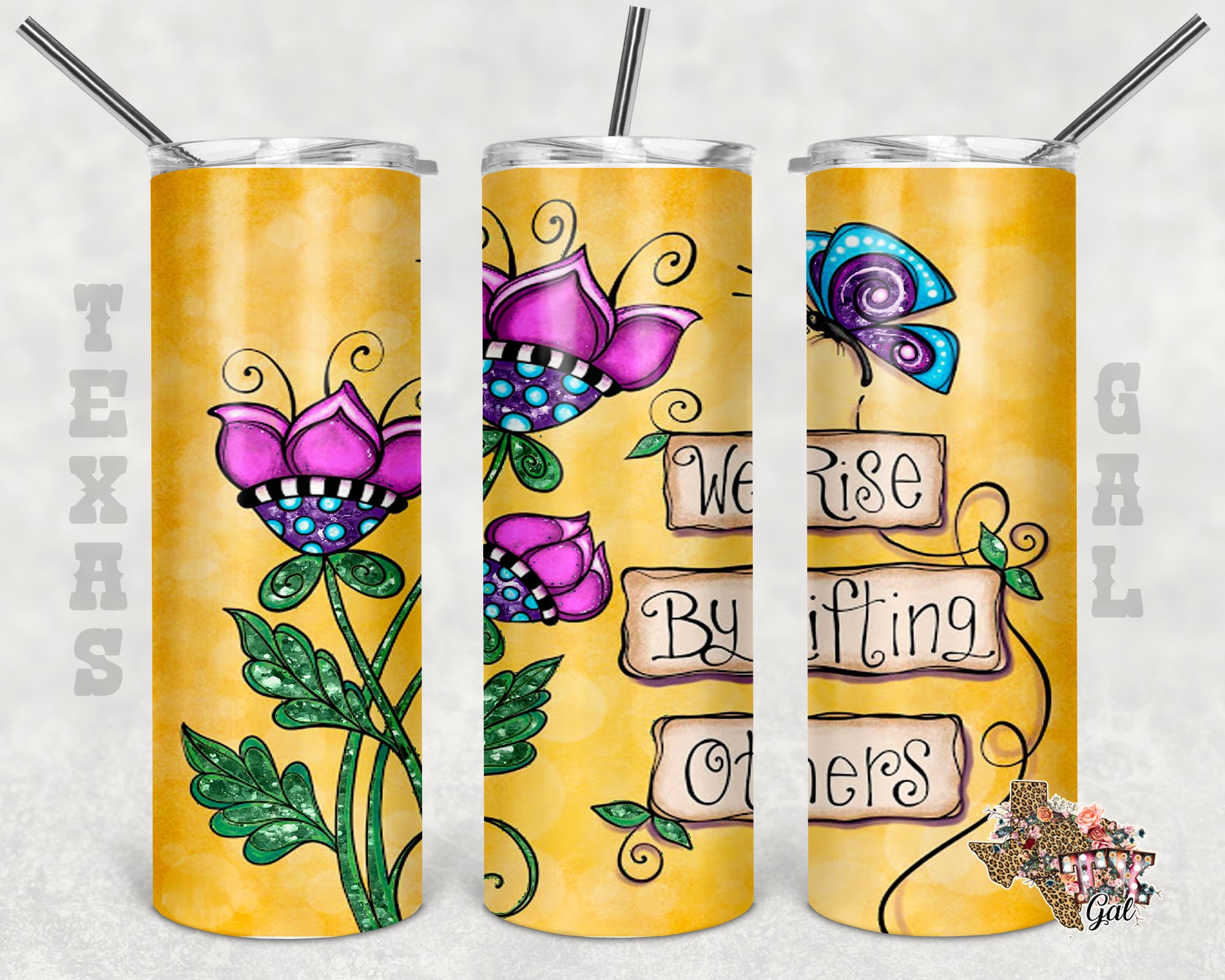 We Will Rise by Lifting Others Flowers Tumbler Design 20 Oz | Etsy