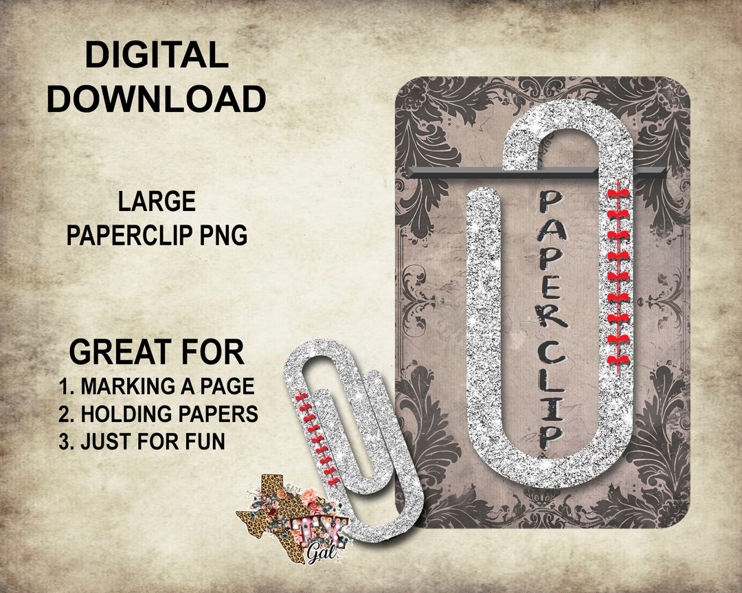 Large Paperclip Sublimation, Baseball Paperclip, Paperclip PNG ...
