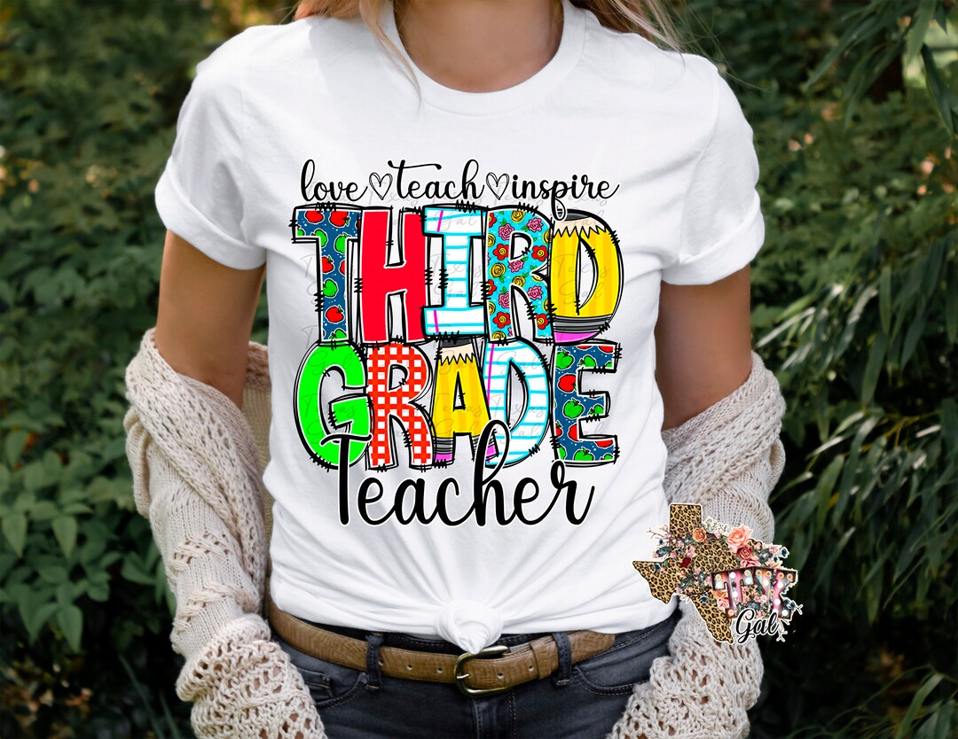 Third Grade Teacher PNG, Teacher PNG, Sublimation Design, Digital ...