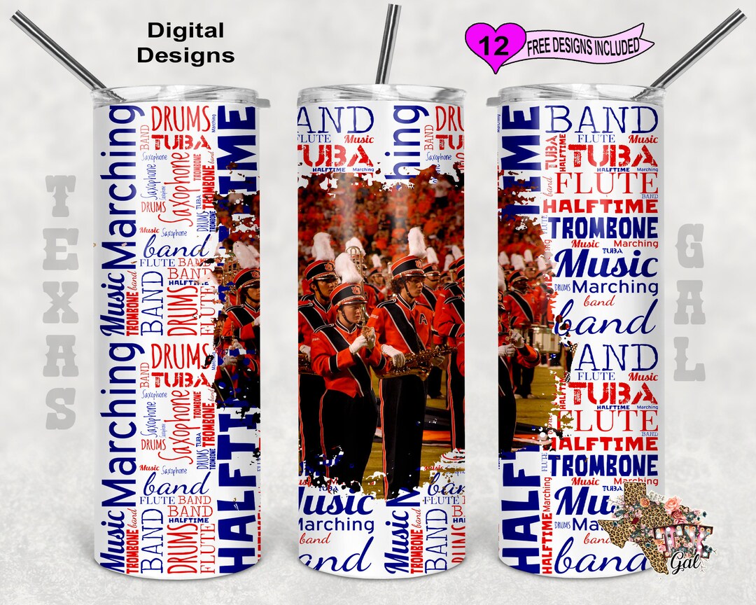 Marching Band With Frame Tumbler Wrap, 20 Oz Skinny Tumbler ...