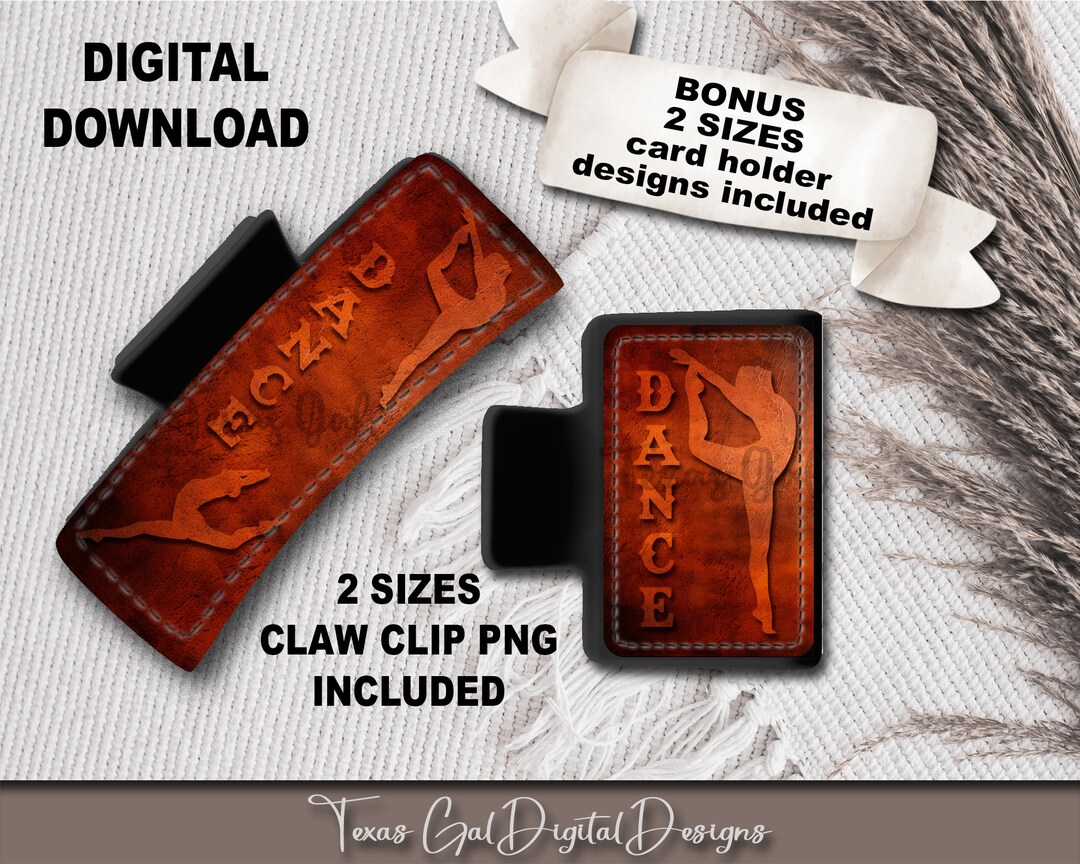 Dance Leather Hair Clip Sublimation Design, Large and Small Hair Claw ...