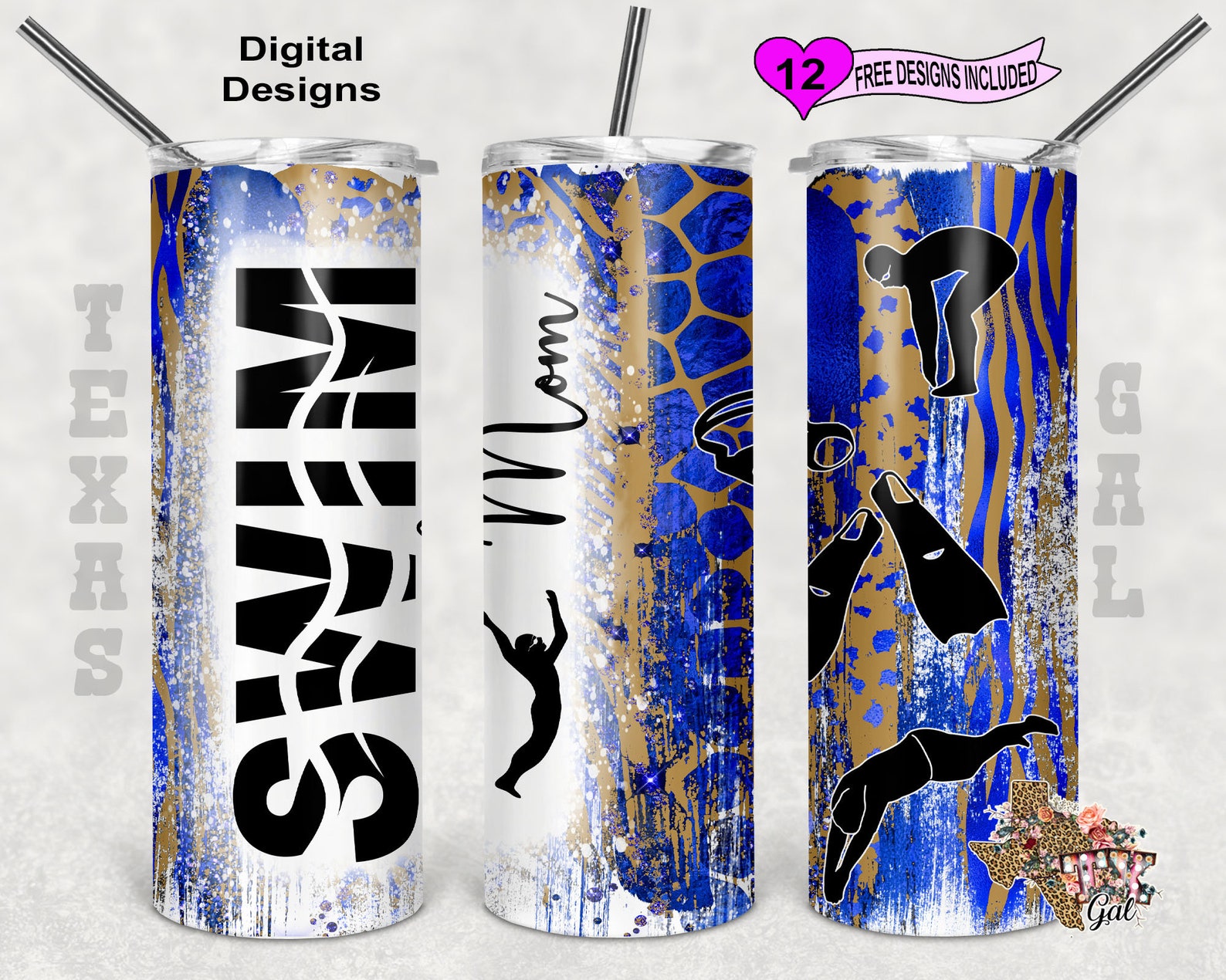 Swim Mom Tumbler Wrap, Swimming Tumbler Wrap, 20 Oz Skinny Tumbler ...