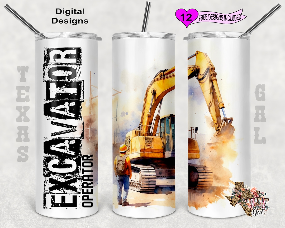 Excavator Operator Tumbler Wrap, Watercolor Tumbler Wrap, 20oz ...