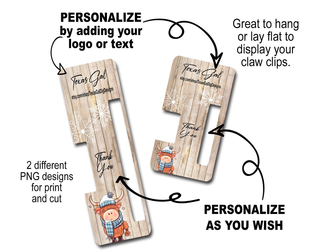 Hair Clip Display Cards PNG, Personalize Display Cards Png, Large and ...