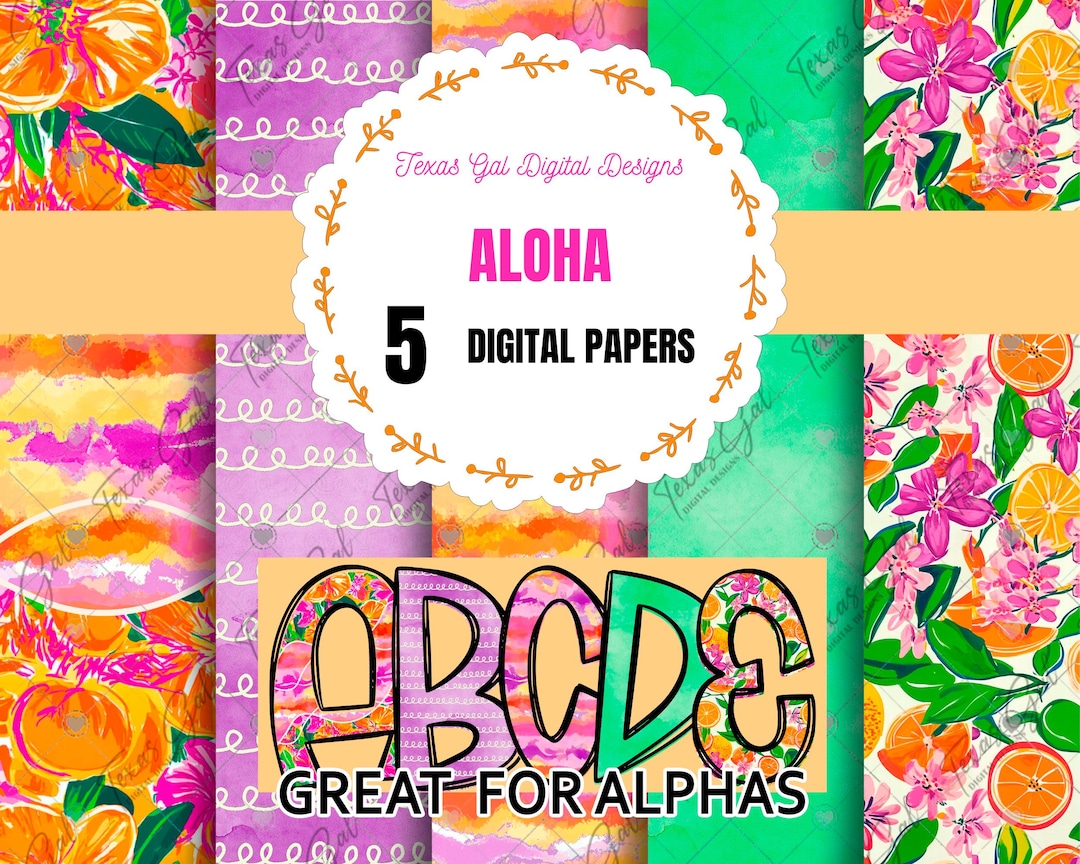 Floral Digital Paper Bundle, Alphabet Digital Paper, Background ...