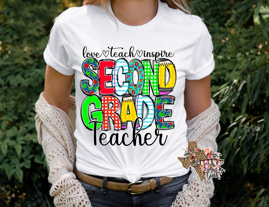 Second Grade Teacher PNG, Teacher PNG, Sublimation Design, Digital ...